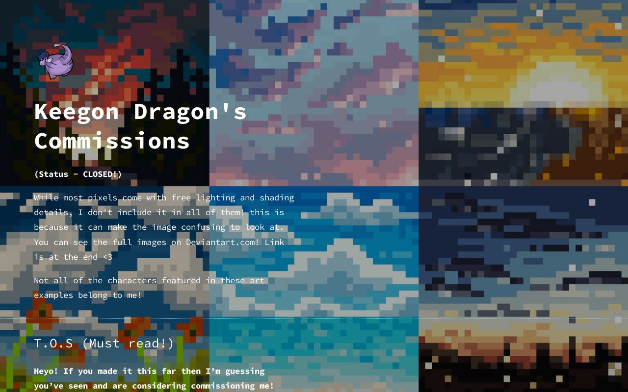 KD's PIXEL commission Carrd